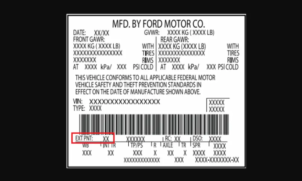 Where to Find Ford Paint Codes: The Complete Location Guide - Daily Car ...